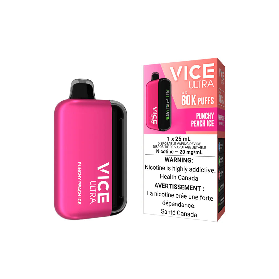 Vice Ultra Disposable - Punchy Peach Ice – Scarborough Vapes